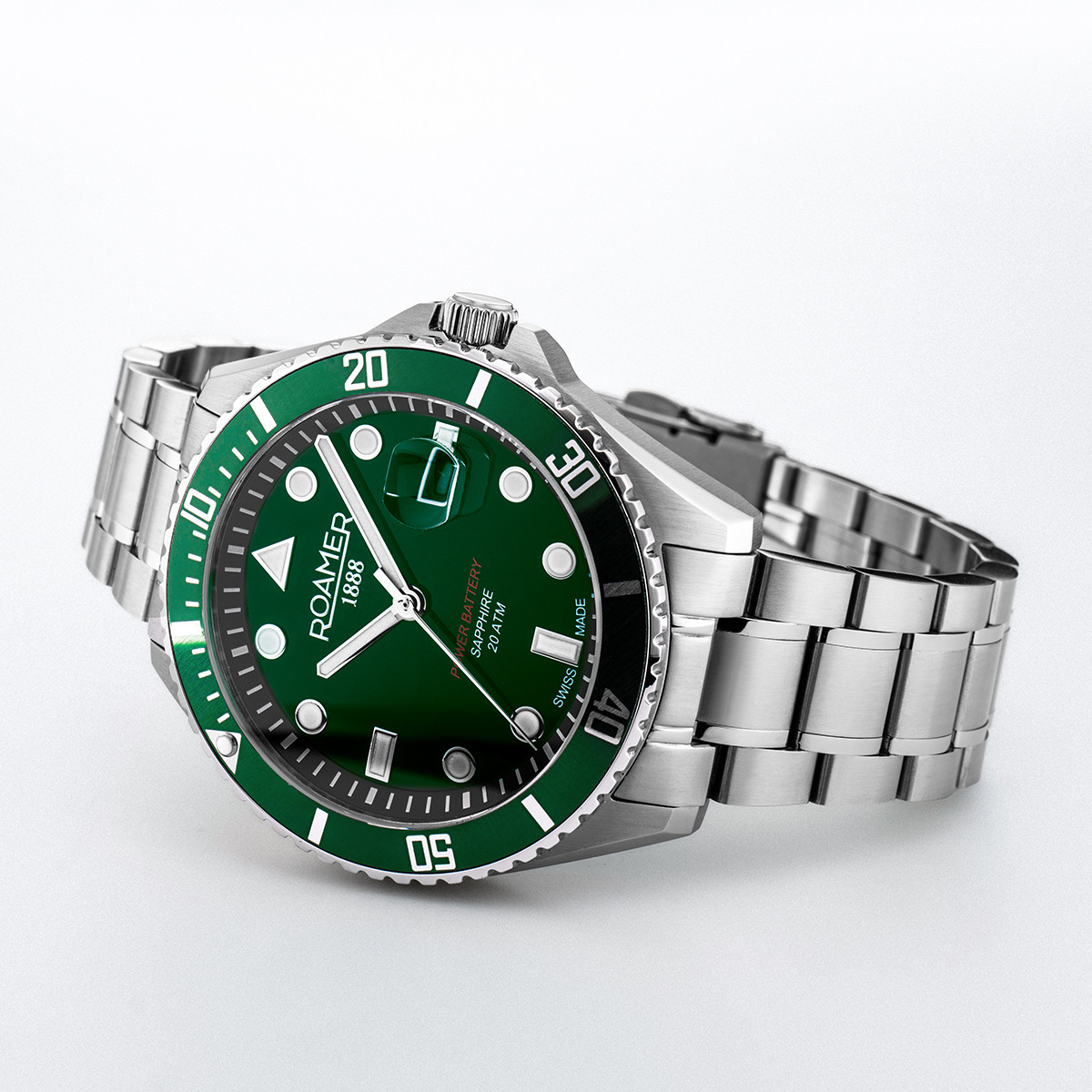 Roamer Pro Diver 200 Swiss Quartz Watch for Men – Green Gradient Dial,